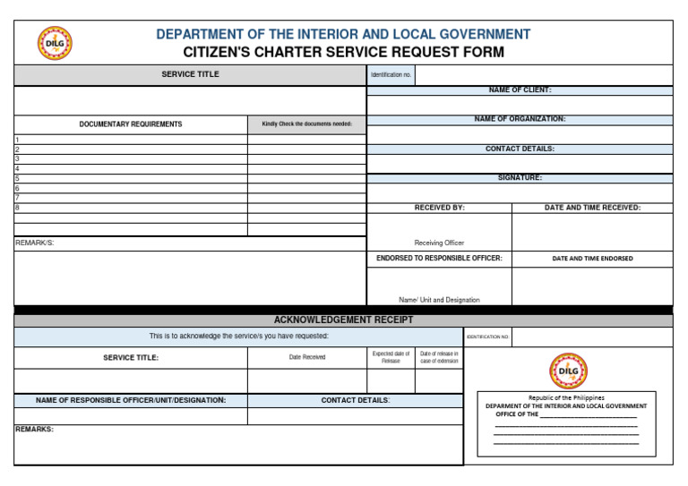 CitizensCharterServiceRequestForm | PDF