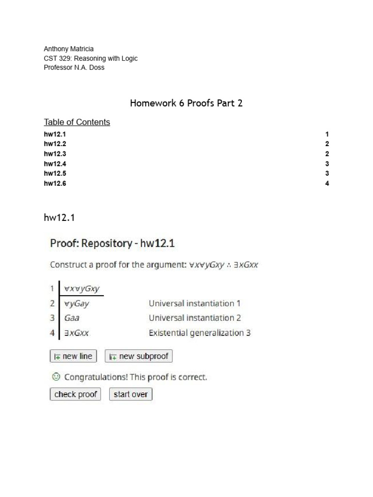 Homework 6 Proofs Part 2 - Anthony Matricia | PDF