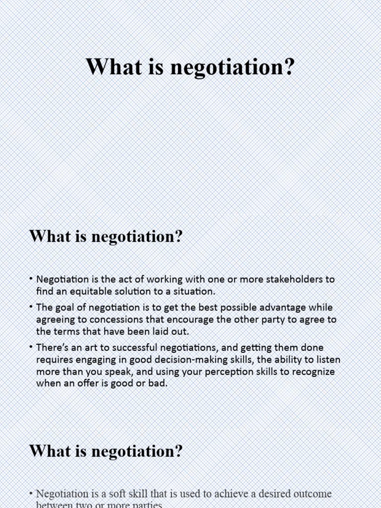 What Is Negotiation | PDF | Negotiation | Bargaining