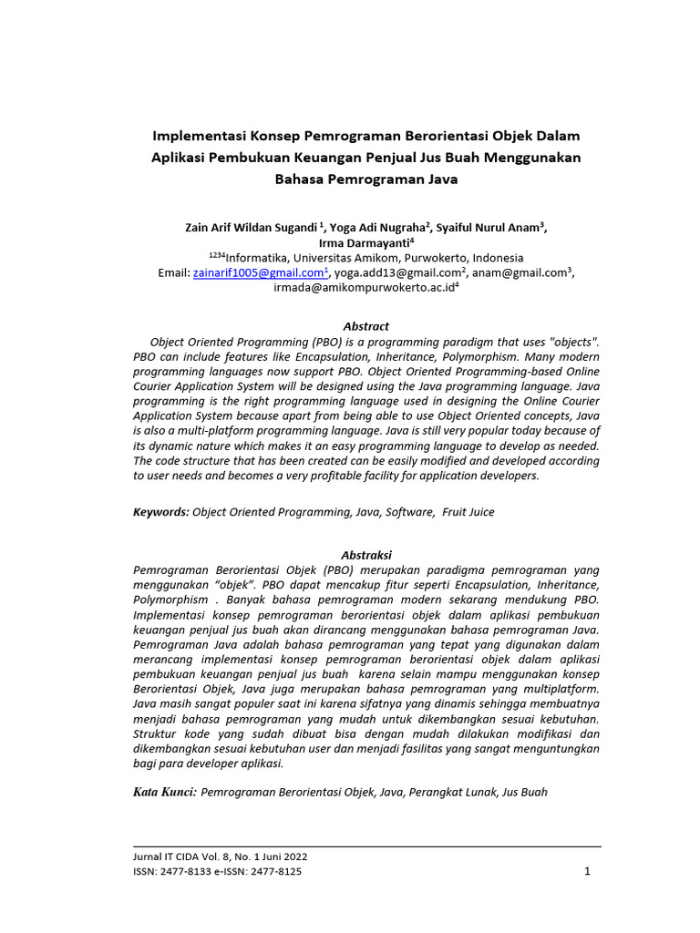 Aplikasi Pembukuan Jus Berbasis Java | PDF | Komputer