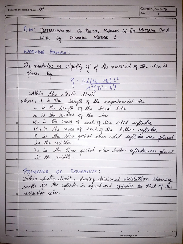 Rigidity Modulus Determination Experiment | PDF | Elasticity (Physics ...