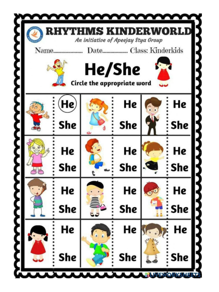 He and She Activity | PDF