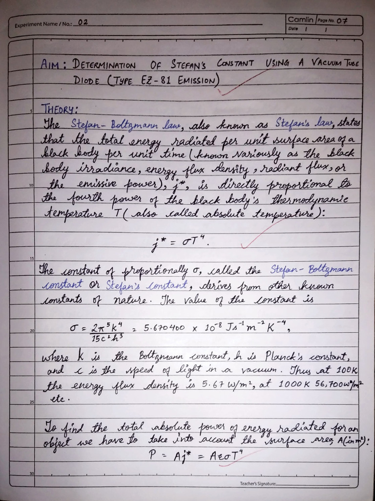 Determining Stefan's Constant Experiment | PDF | Cathode | Physical ...