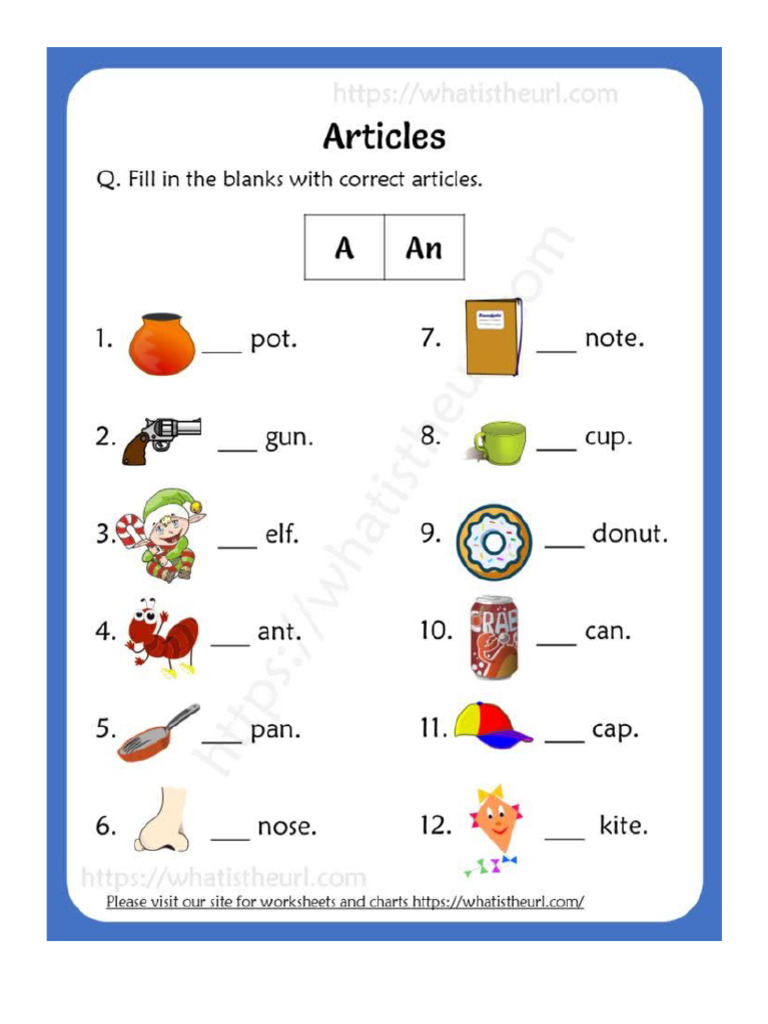 Article A and An Activity | PDF