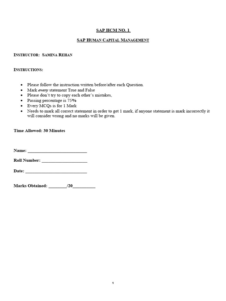 Sap HCM No. 1 Sap H C M: Uman Apital Anagement | PDF | Information Technology | Computer Programming