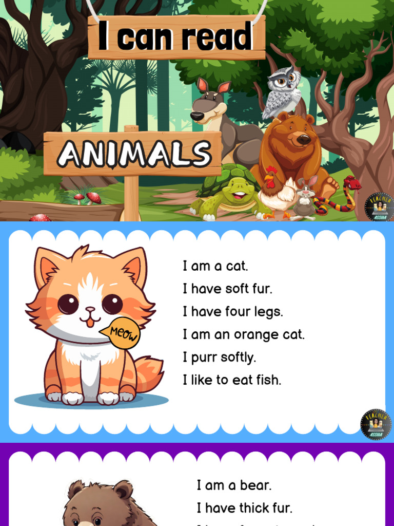 I Can Read-Animals (Reading Cards) | PDF | Zoology