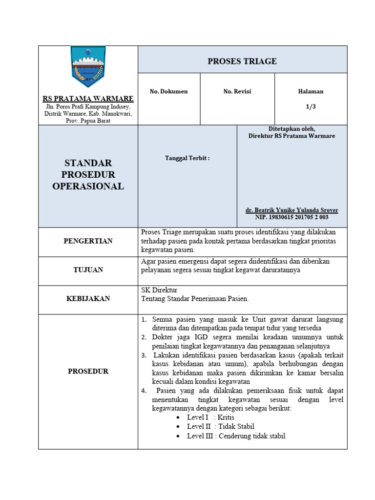 Spo - Proses Triage | PDF