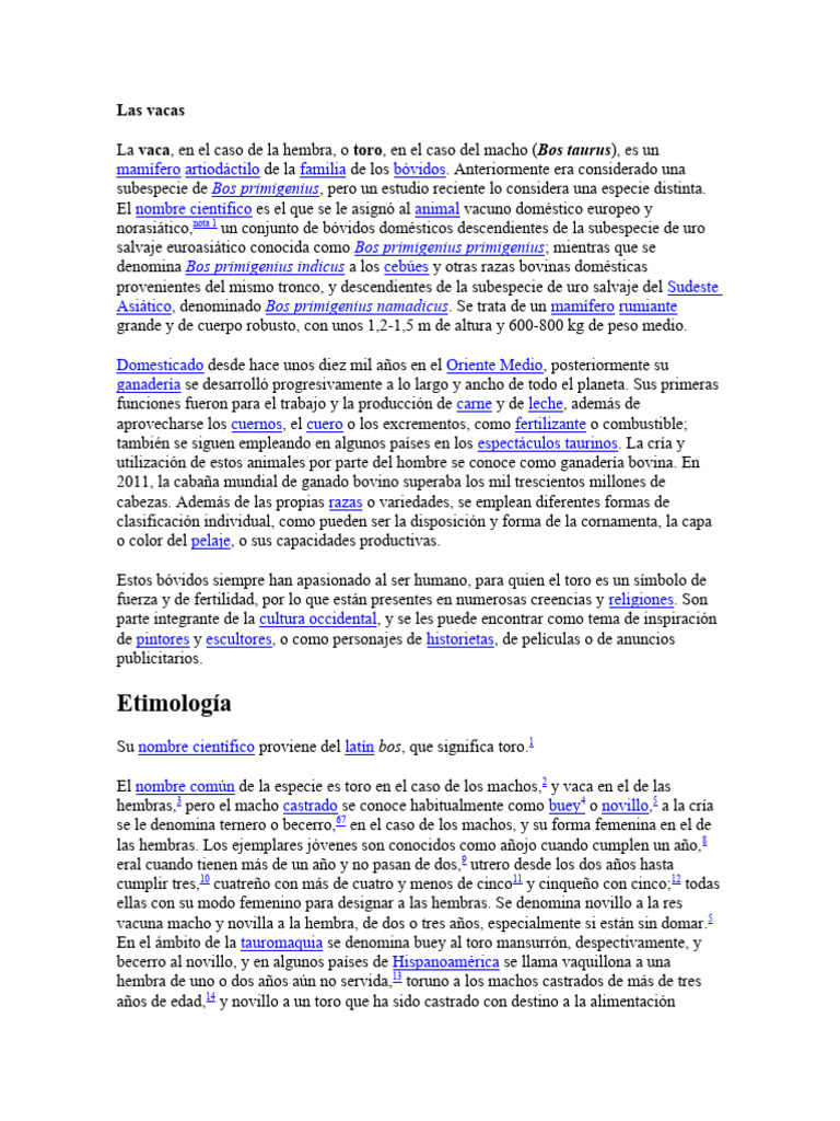 Las Vacas | PDF | Vacas | Pasto