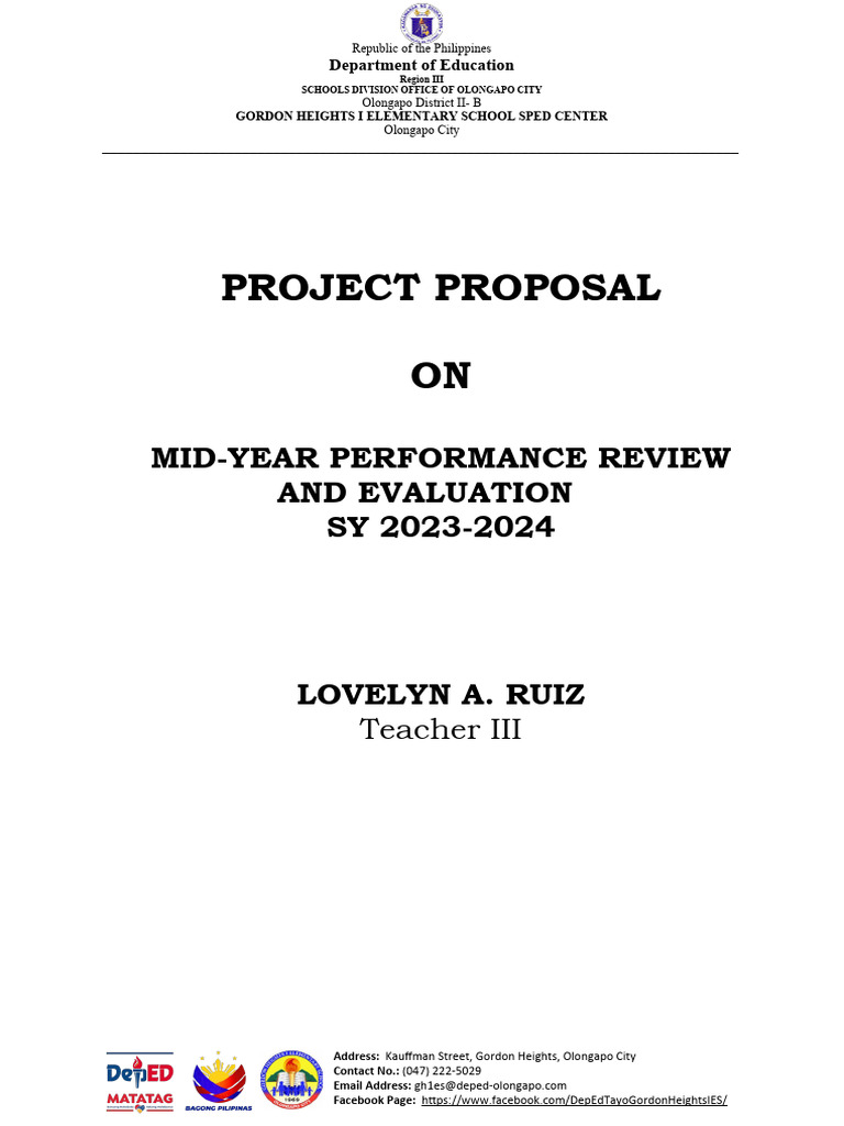 Mid Year Performance Review and Evaluations Project proposal 2023 2024 ...
