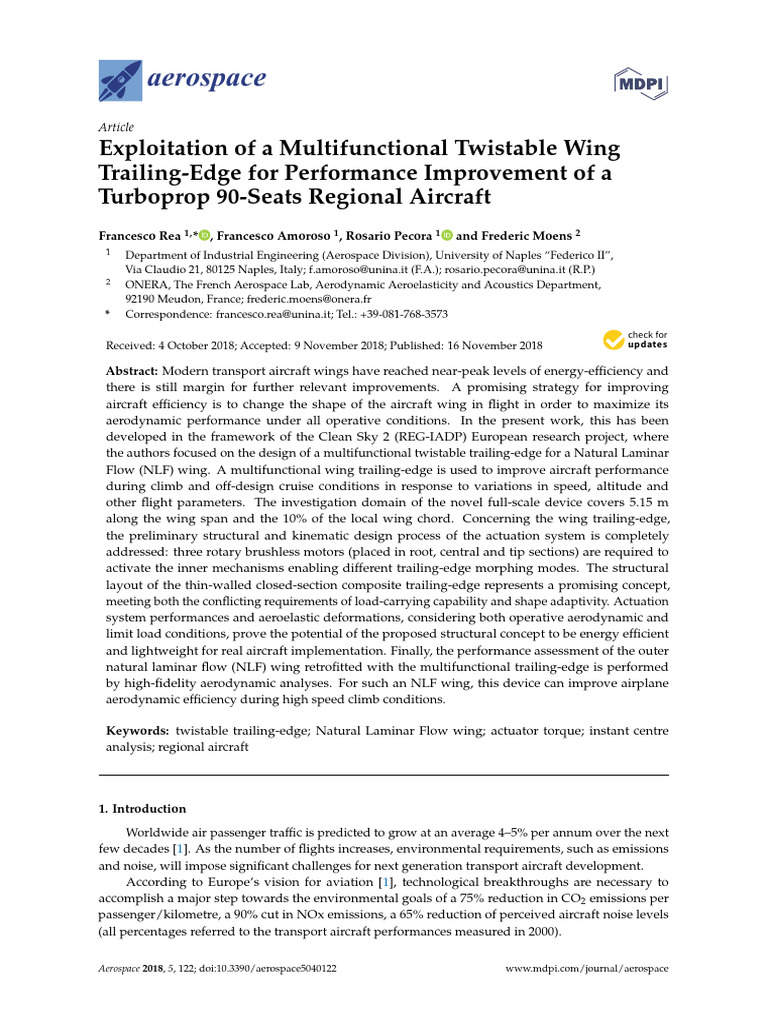 Exploitation of a Multifunctional Twistable Wing Trailing-Edge for Performance Improvement of a ...