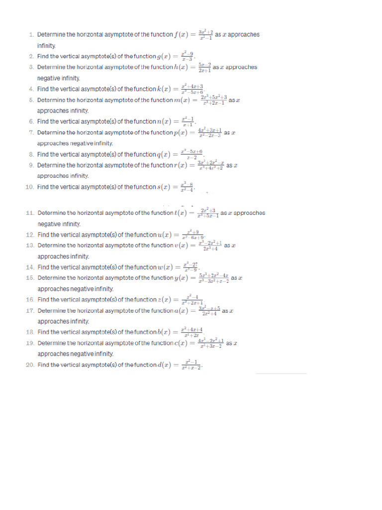 AP Calculus AB - Finding Horizontal and Vertical Asymptote Using Limits ...