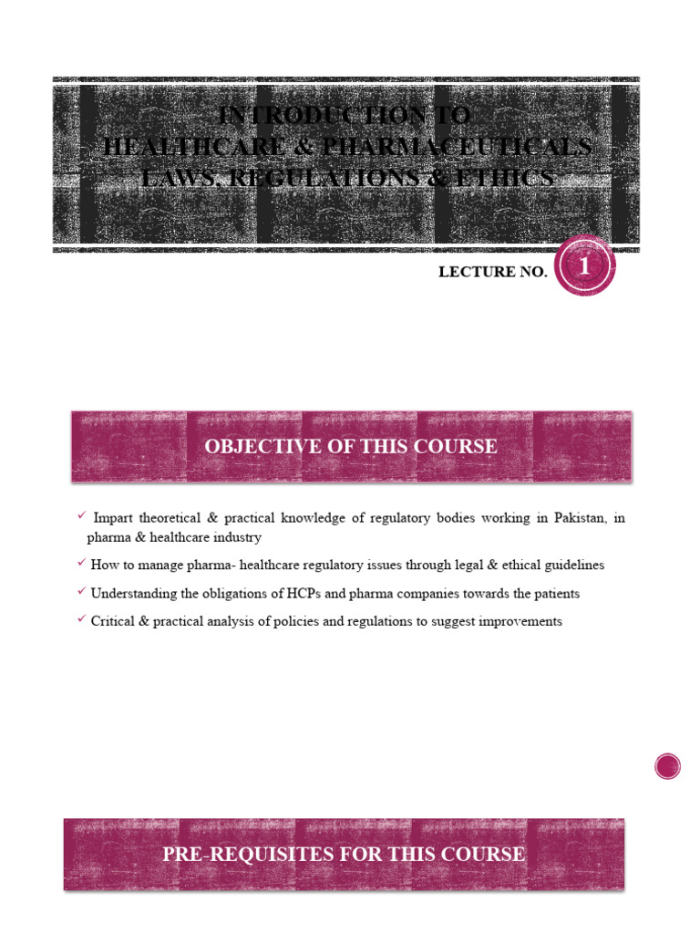 Lecture 1- Introduction | PDF | Pharmaceutical Industry | Health Care
