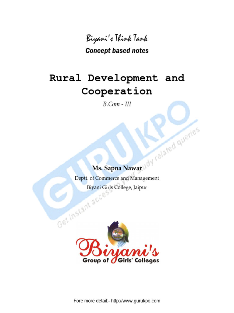 Rural Development & Cooperation | PDF | Economies
