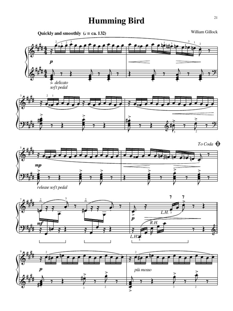 Humming Bird - Gillock | PDF | Music Theory | Poetics