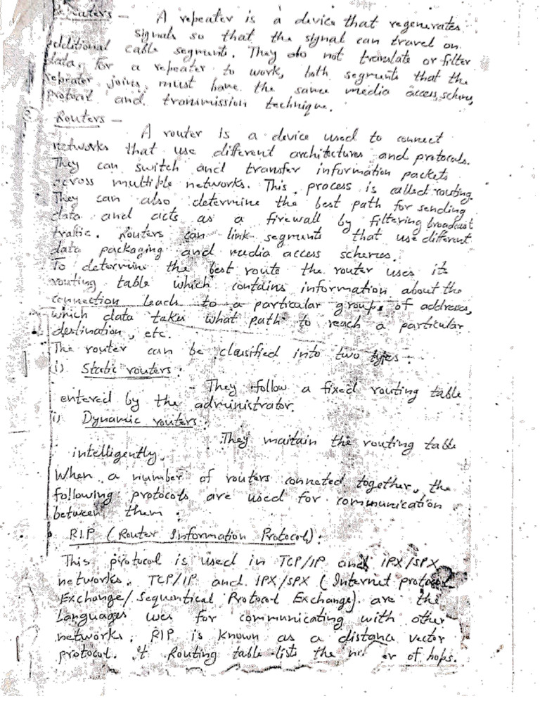 Unit 1 Part3 Networking Devices Protocols Osi Model Pdf