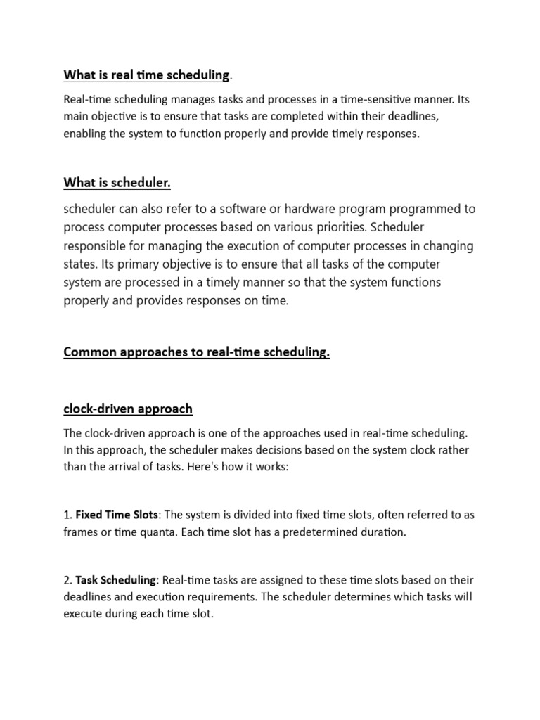 Rts Notes 2 Pdf Scheduling Computing Real Time Computing