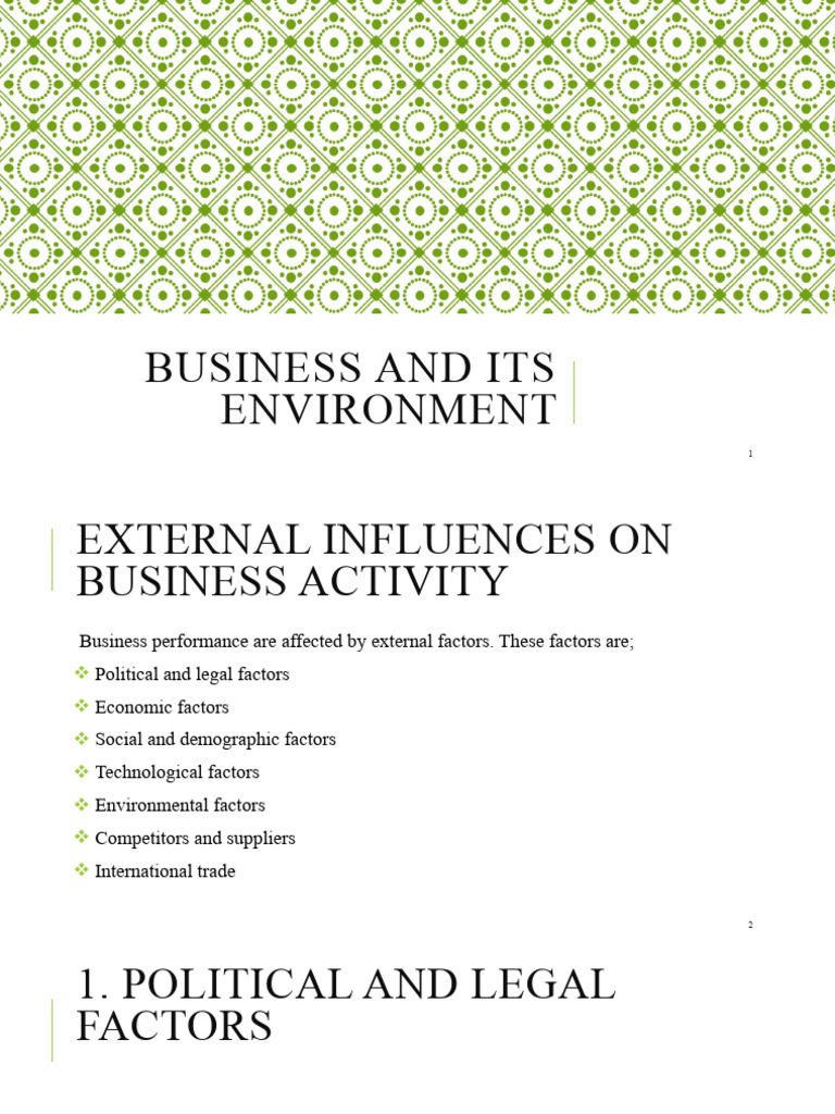 External Factors Impacting Business Operations | PDF | Unemployment ...