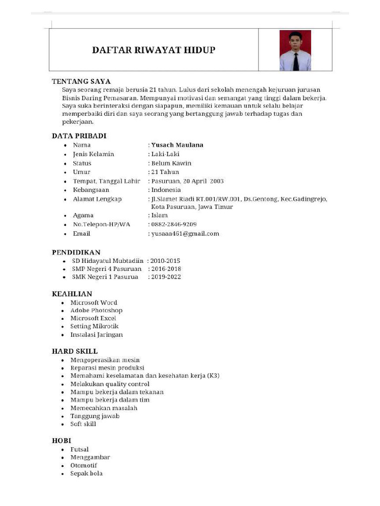 YUSACH MAULANA _CV_compressed | PDF