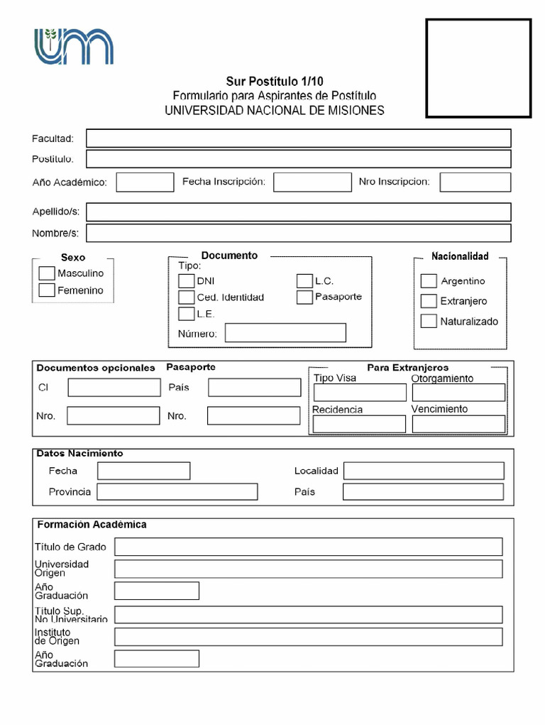 FORMULARIO-Sur Postitulos 1 | PDF | Gobierno y personalidad