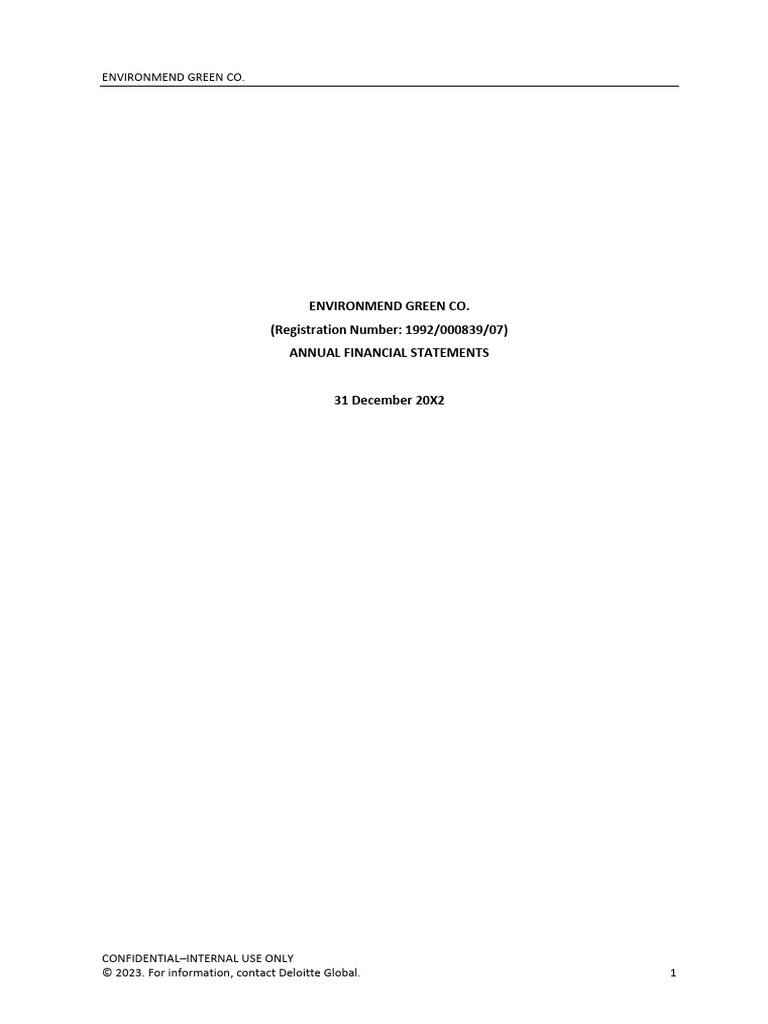 Handout Environmend Green Financial Statements A | PDF