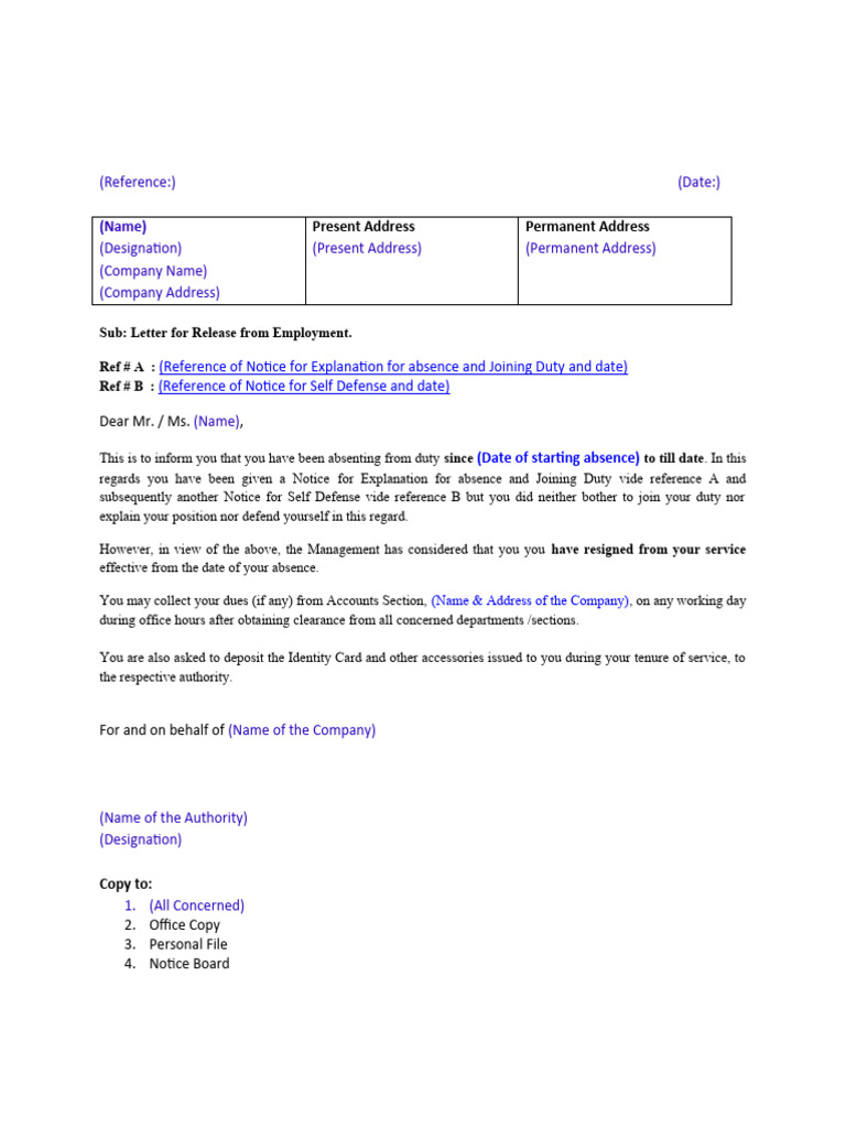 Notice For Joining Duty - 3rd Letter - Format | PDF