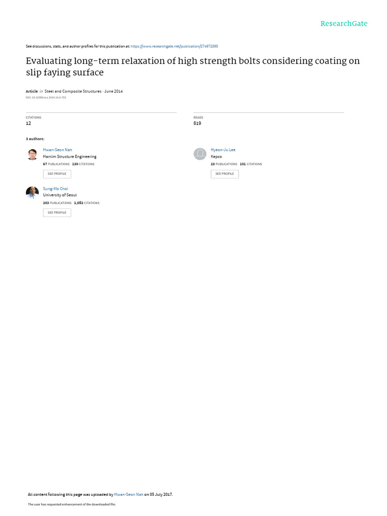 5 - Long-Term Relaxation of High Strength Boltsconsidering Coating On ...