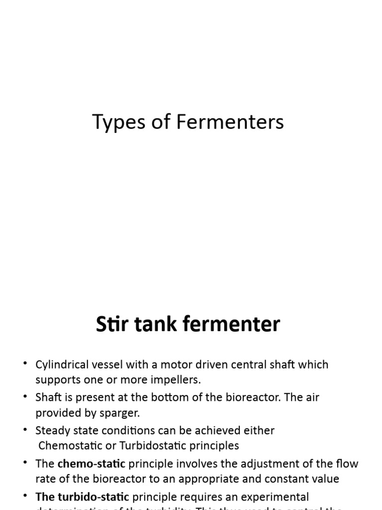 Types of Fermenters | Download Free PDF | Chemical Engineering ...