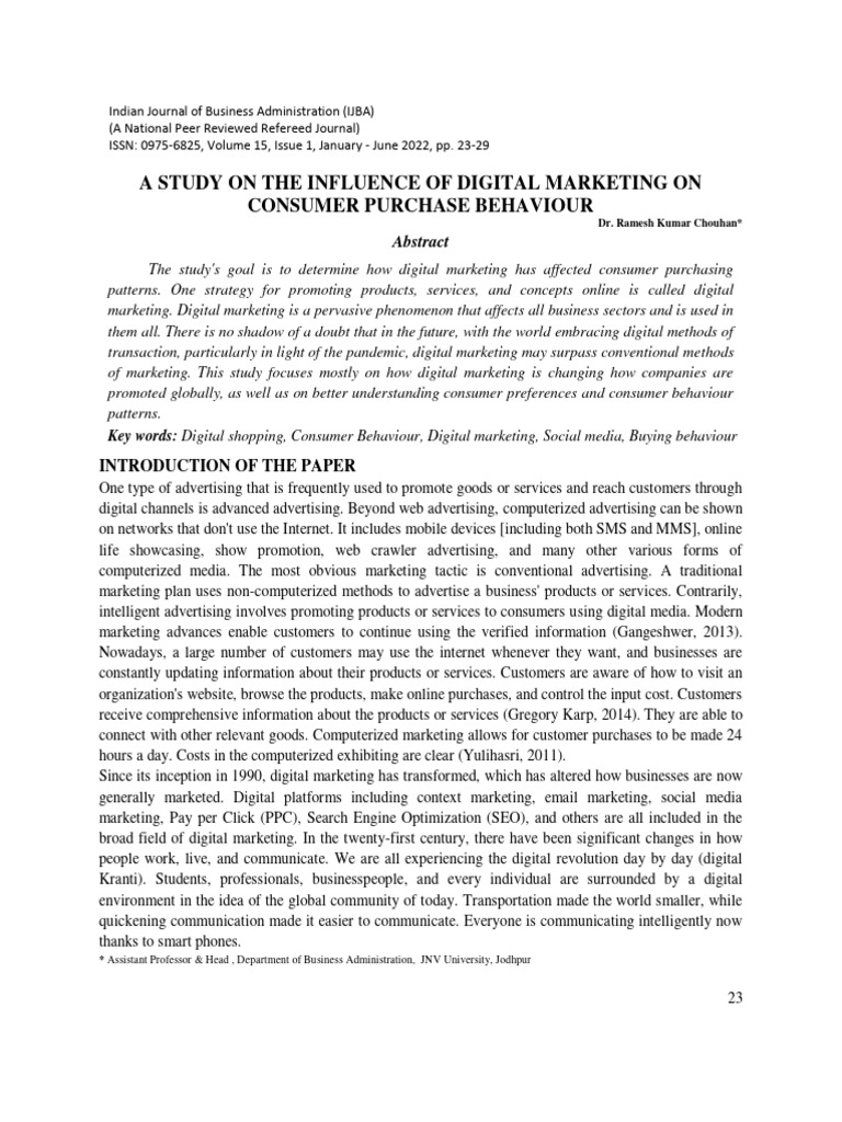 Dr. Ramesh Kumar Chouhan | PDF | Digital Marketing | Marketing