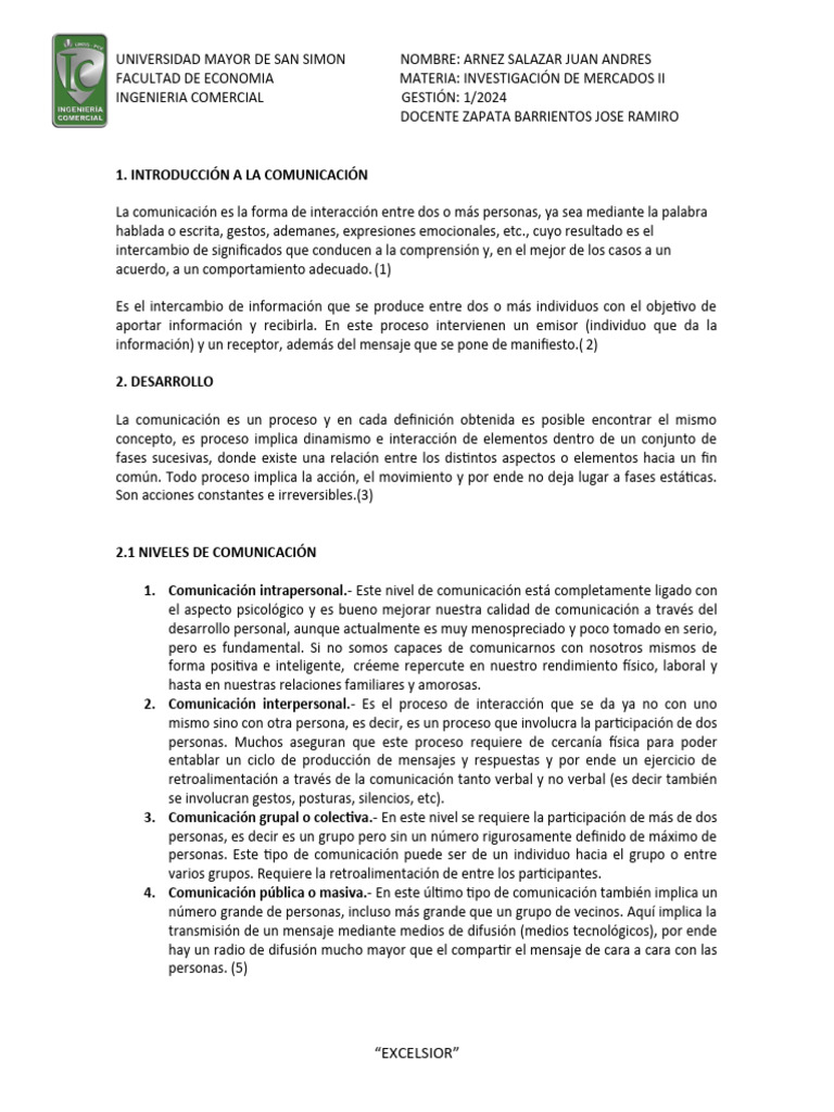 COMUNICACION Im2 | PDF | Comunicación | Sicología