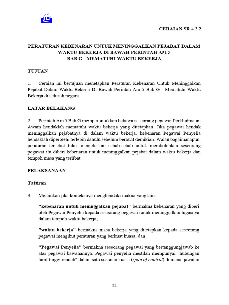 Peraturan Keluar Pejabat Ceraian Sr.4.2.2 | PDF