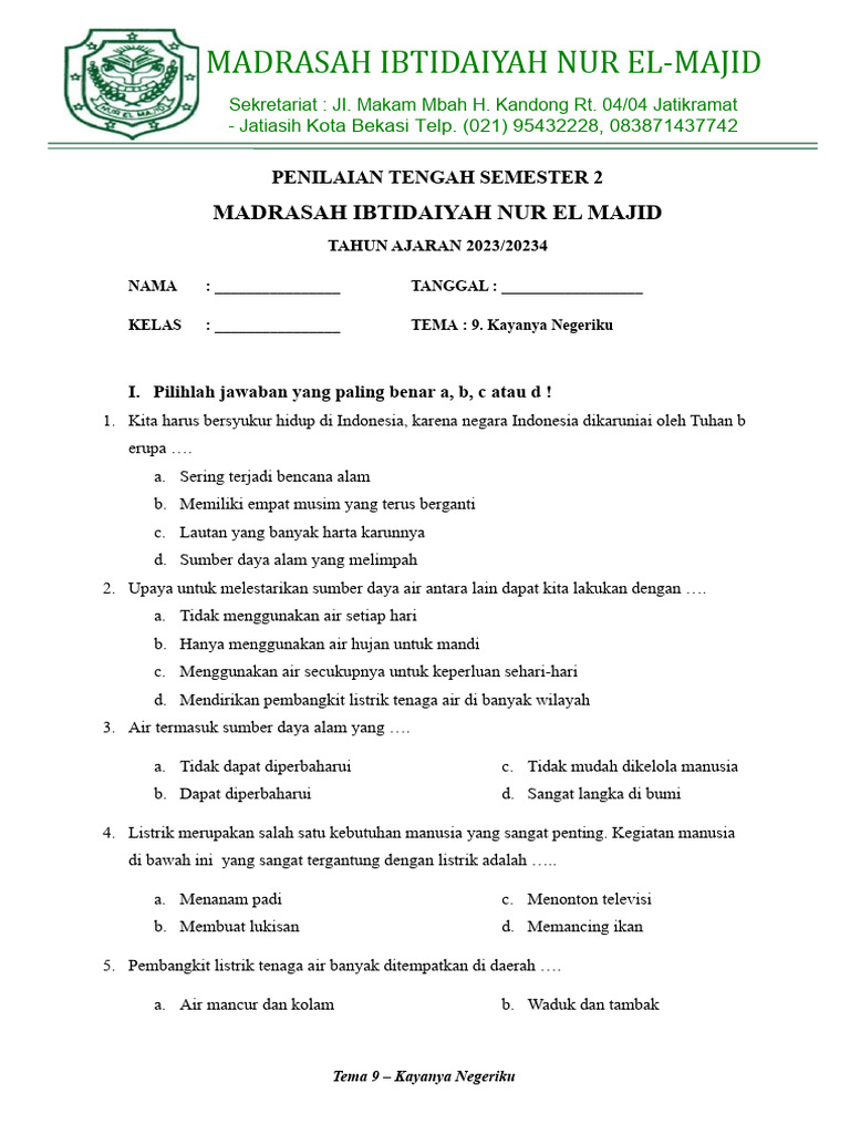 kelas 4 Tema 9 – Kayanya Negeriku | PDF