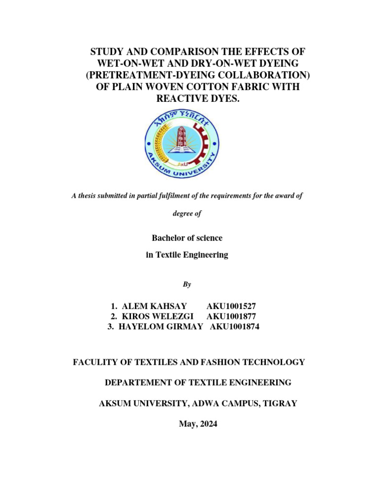 HAK FINAL | Download Free PDF | Dyeing | Textiles