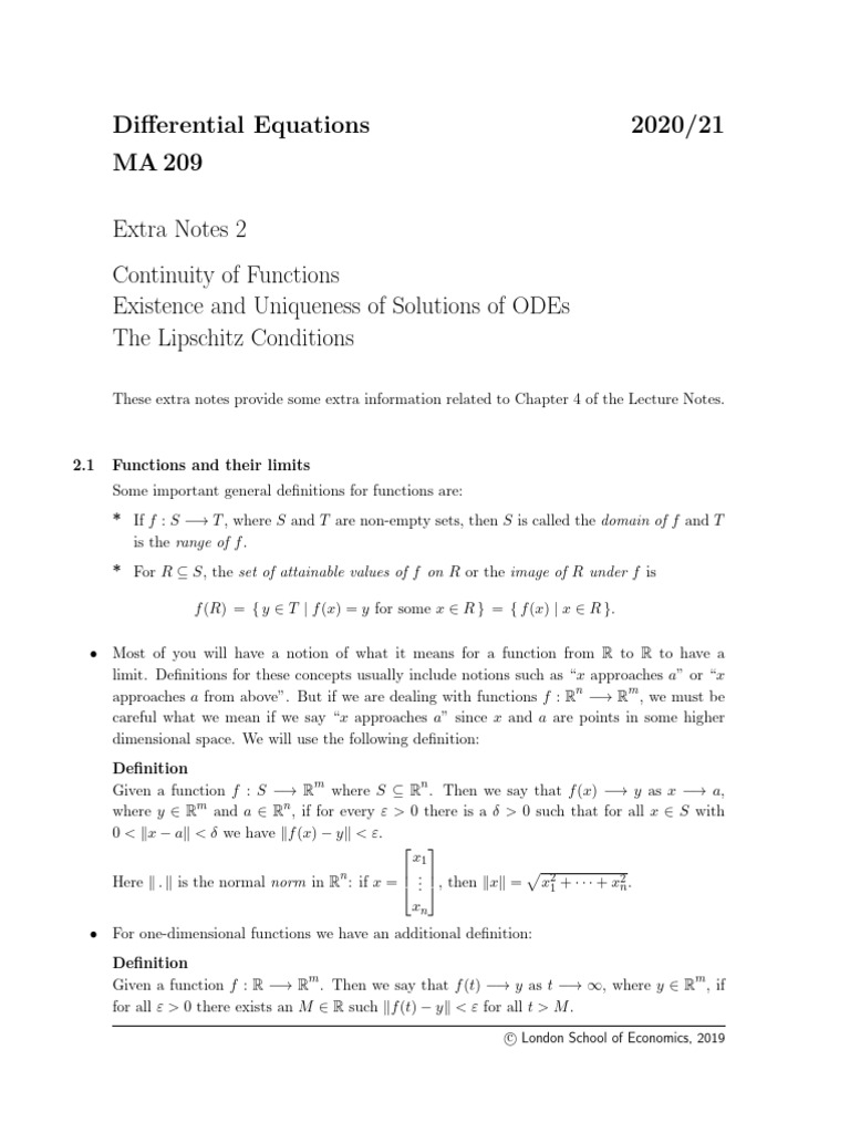 extra-notes-02 | PDF | Ordinary Differential Equation | Function ...