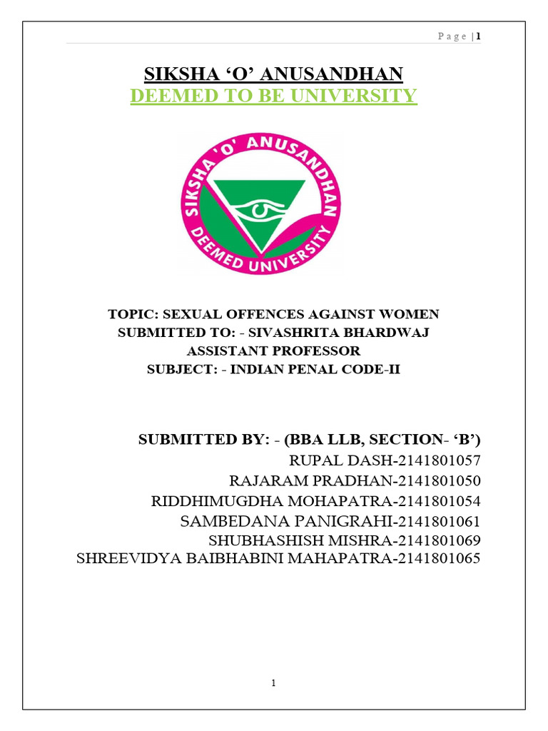 Ipc 2 Assignment Complete Final | PDF | Rape | Crimes