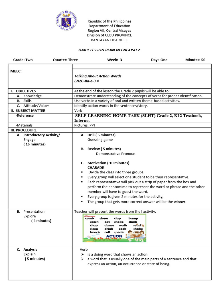 Posadas DLP English 2 | PDF | Learning | Verb