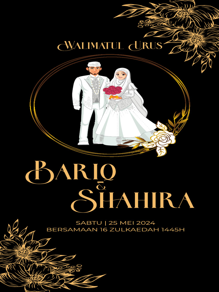 WEDDING CARD BARIQ X SHAHIRA FRONT & BACK | PDF