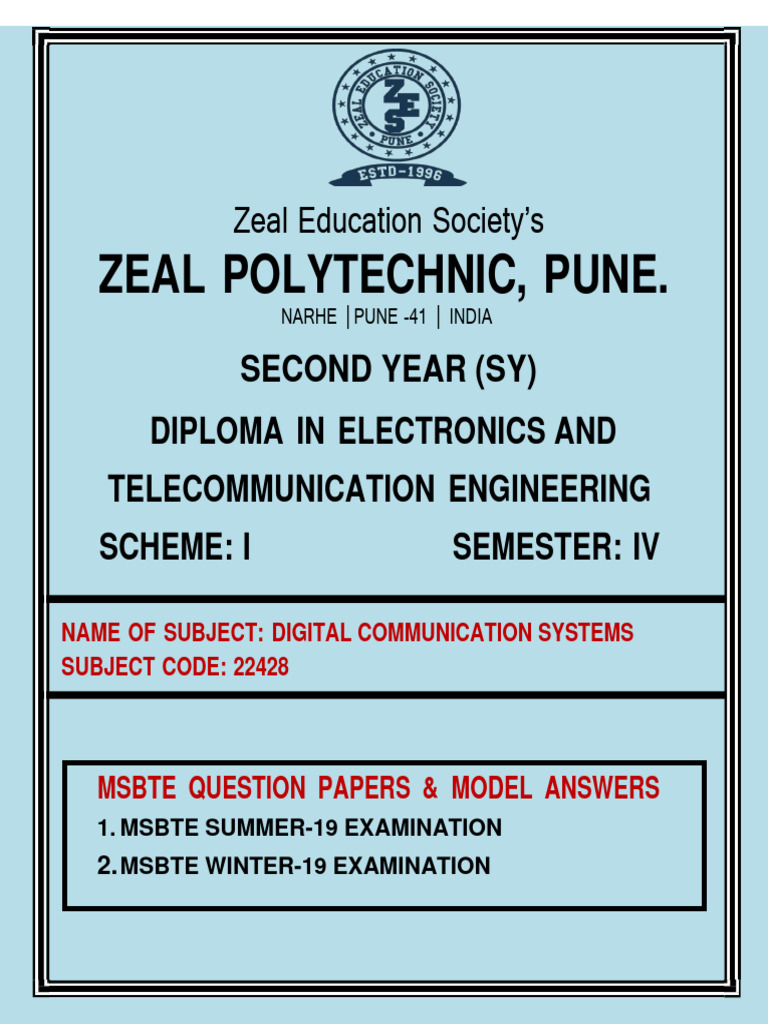 MSBTE Digital Communication Exam Papers | PDF | Modulation | Error ...