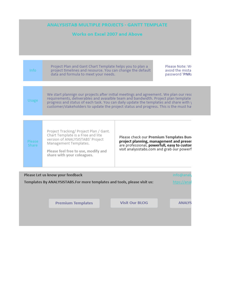 Master Multiple Project Tracking Template | PDF | Computing | Software