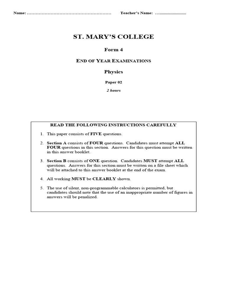 REDO PAPER 2 -PHYSF4 | Download Free PDF | Density | Force