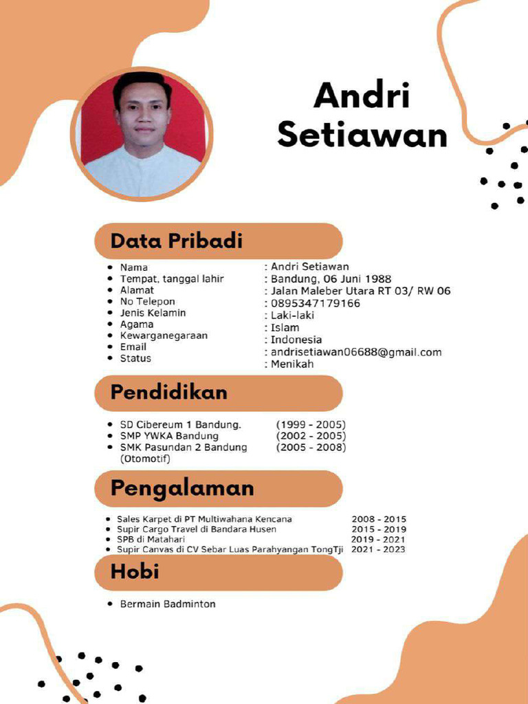 CV Andri Setiawan | PDF
