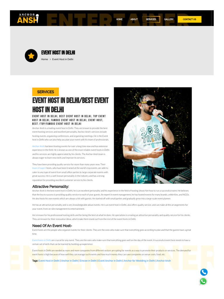 Anchor Ansh - Event Host in Delhi | PDF | Cyberspace | Human Communication