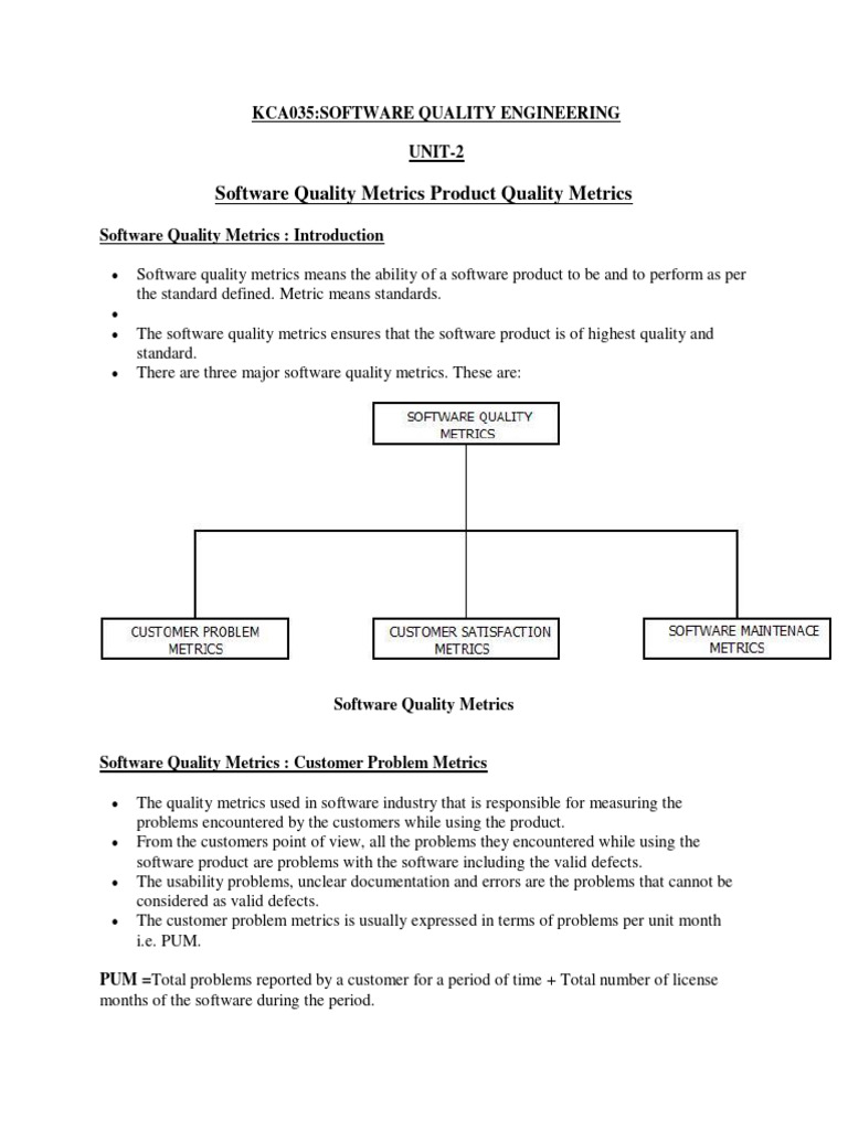 Software Quality Metric Unit 2 Notes | Download Free PDF | Software ...