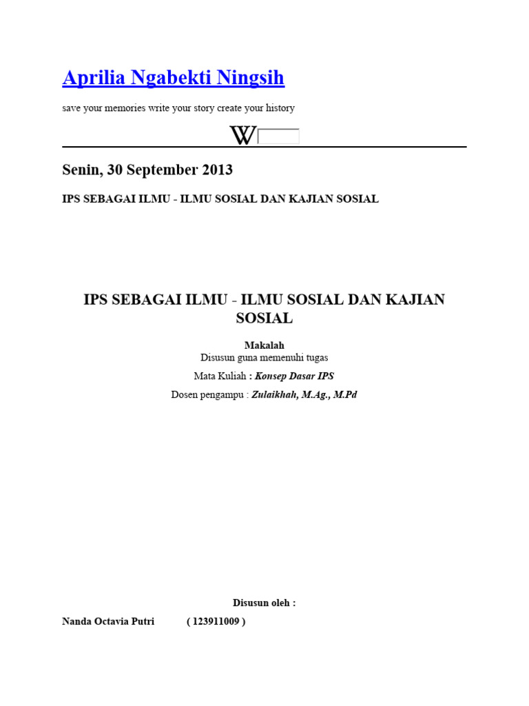 Ips SBG Ilmu Sosial | PDF | Ilmu Sosial | Sains & Matematika