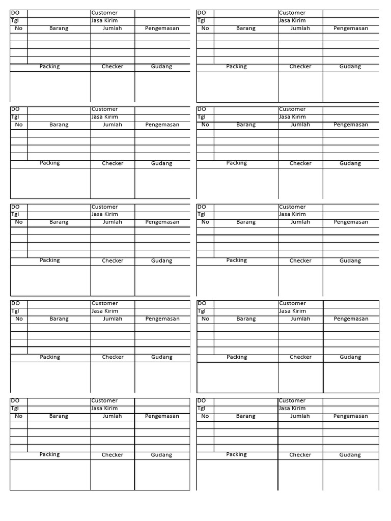 Formulir QC Barang Pengiriman | PDF