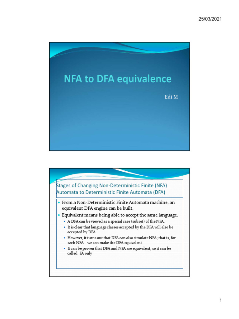 Ekivalensi NFA Ke DFA | PDF | Conceptual Model | Computational Science