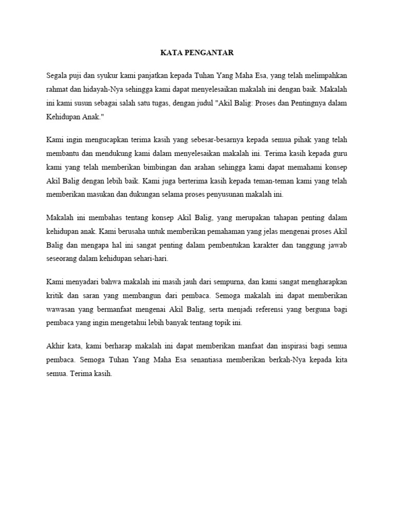 Proses dan Pentingnya Akil Balig | PDF