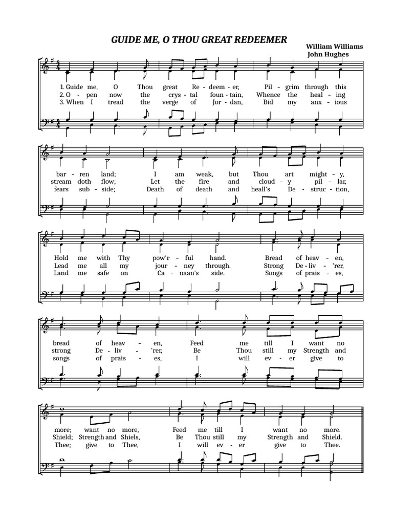 Guide Me O Thou Great Redeemer | PDF