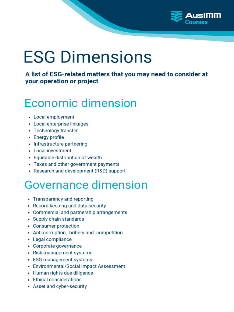 Esg Dimensions-Source-And-Pathway-2023 | PDF | Climate Change ...
