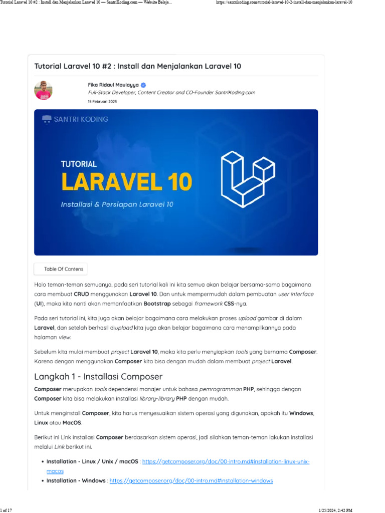 Tutorial Laravel 10 #2 Install Dan Menjalankan Laravel 10 | PDF | Systems Engineering ...