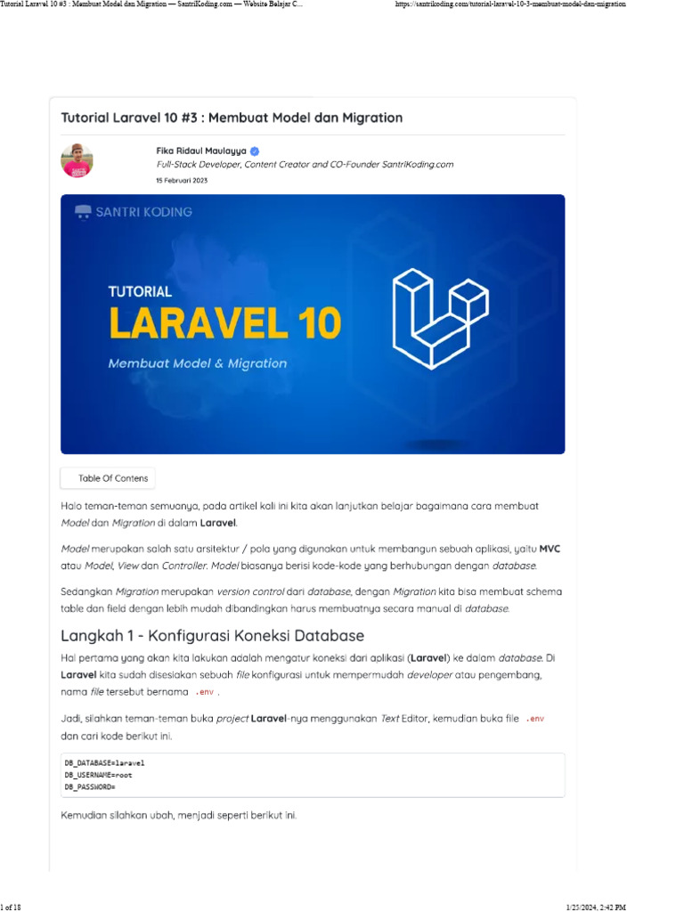 Tutorial Laravel 10 #3 Membuat Model Dan Migration | PDF | Information Retrieval | Software ...